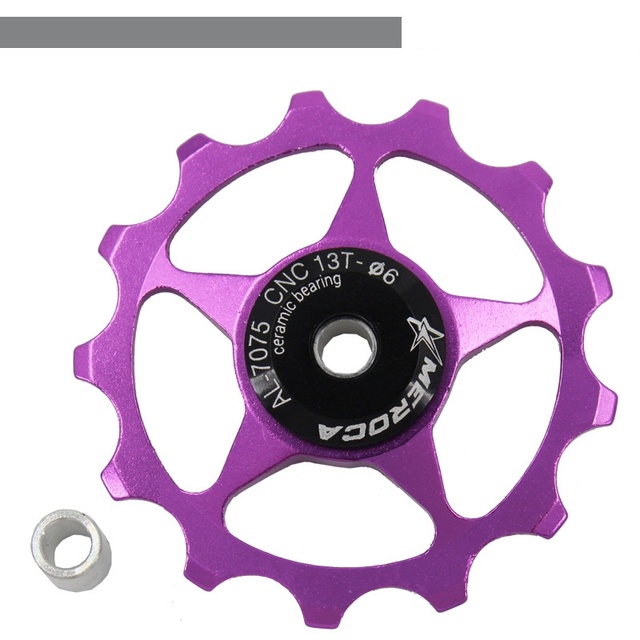MEROCA MTB Bike 11T 13T Alloy Jockey Wheel Bicycle Rear Derailleur Guide Pulley Steel Bearing ...
