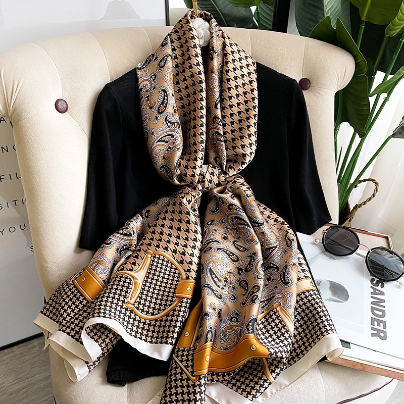 luxury brand women's scarf fashion lady silk scarves print soft shawls ...