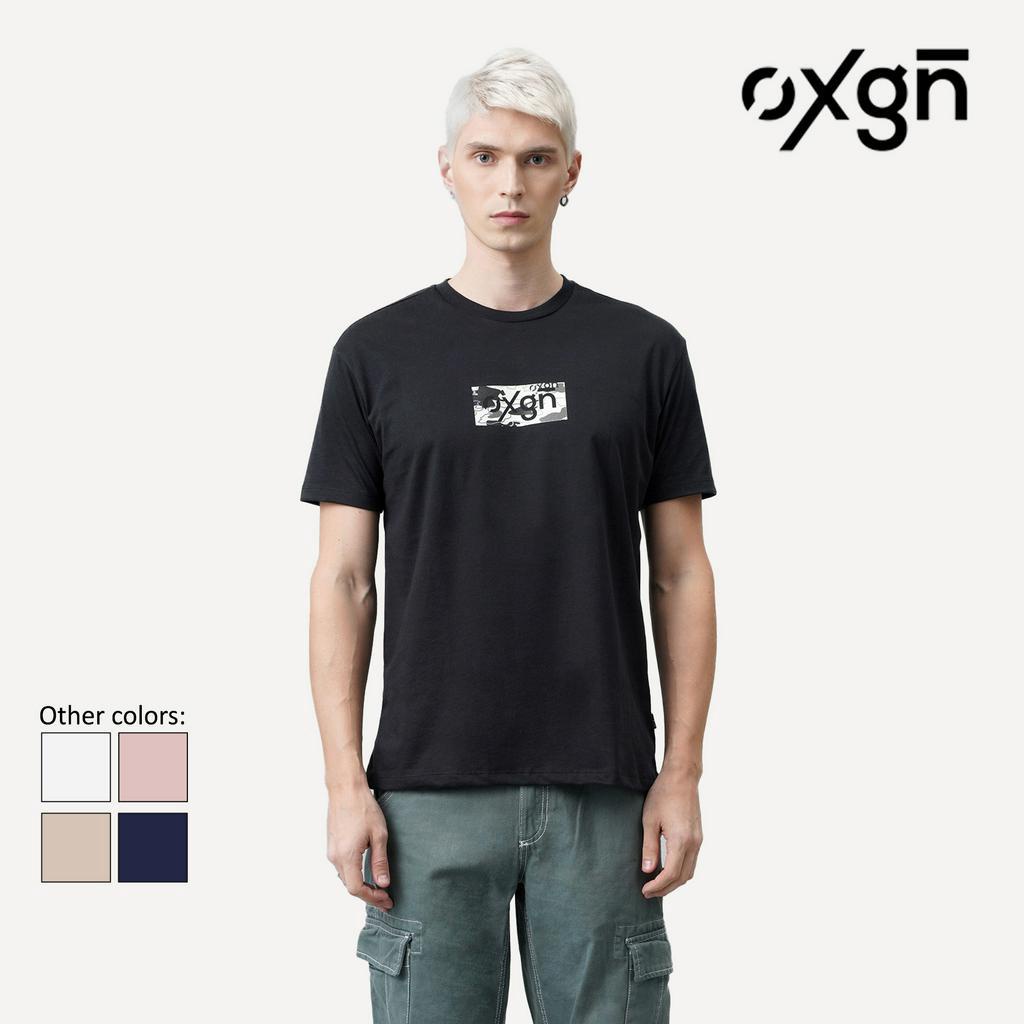 OXGN Logo Easy Fit T-Shirt With Embroidery For Men (Black/Navy Blue/Tan ...