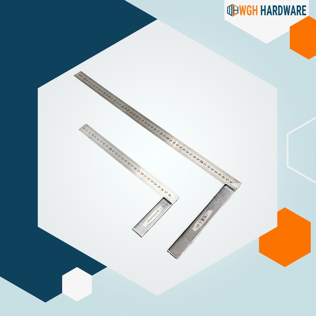 WGH Steel Square 15x30cm 25X50cm L Square Angle Ruler Squala | Shopee ...