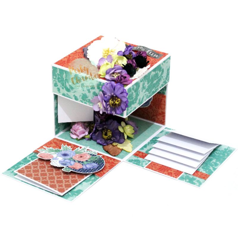 Ready Boho Dream Exploding Box (10x10x10) cm, Explosion Box, Scrapbook, Photo Album, Graduation ...