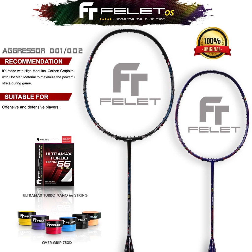 FELET AGGRESSOR 001 & AGGRESSOR 002 Badminton Racquet-Rackets 4U ...