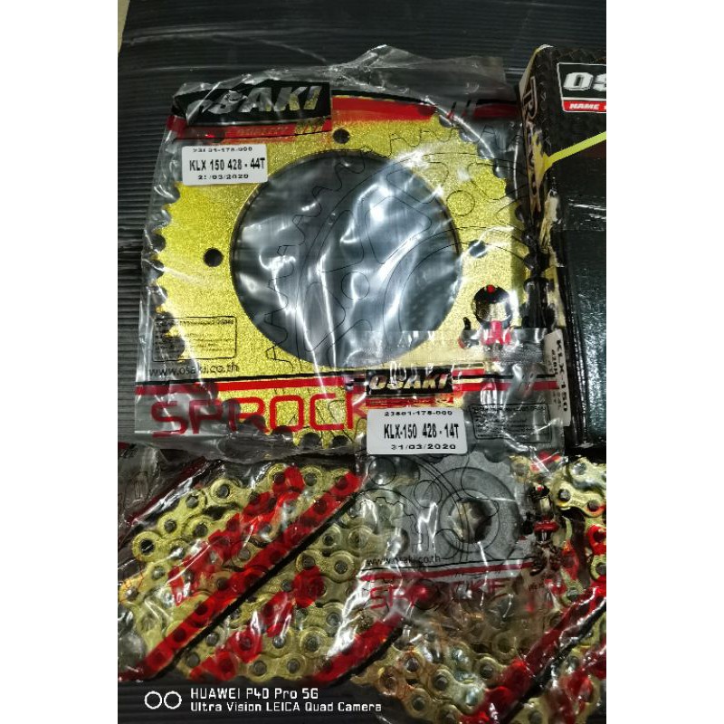 Chain set/Sprocket set KLX 150 14T 44T 428 Osaki Gold | Shopee Philippines