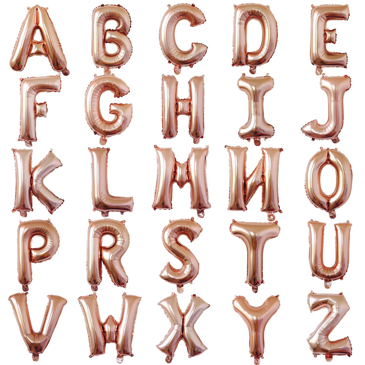 16 inch Foil Letter Balloon Rose Gold Alphabet Balloons Wedding ...