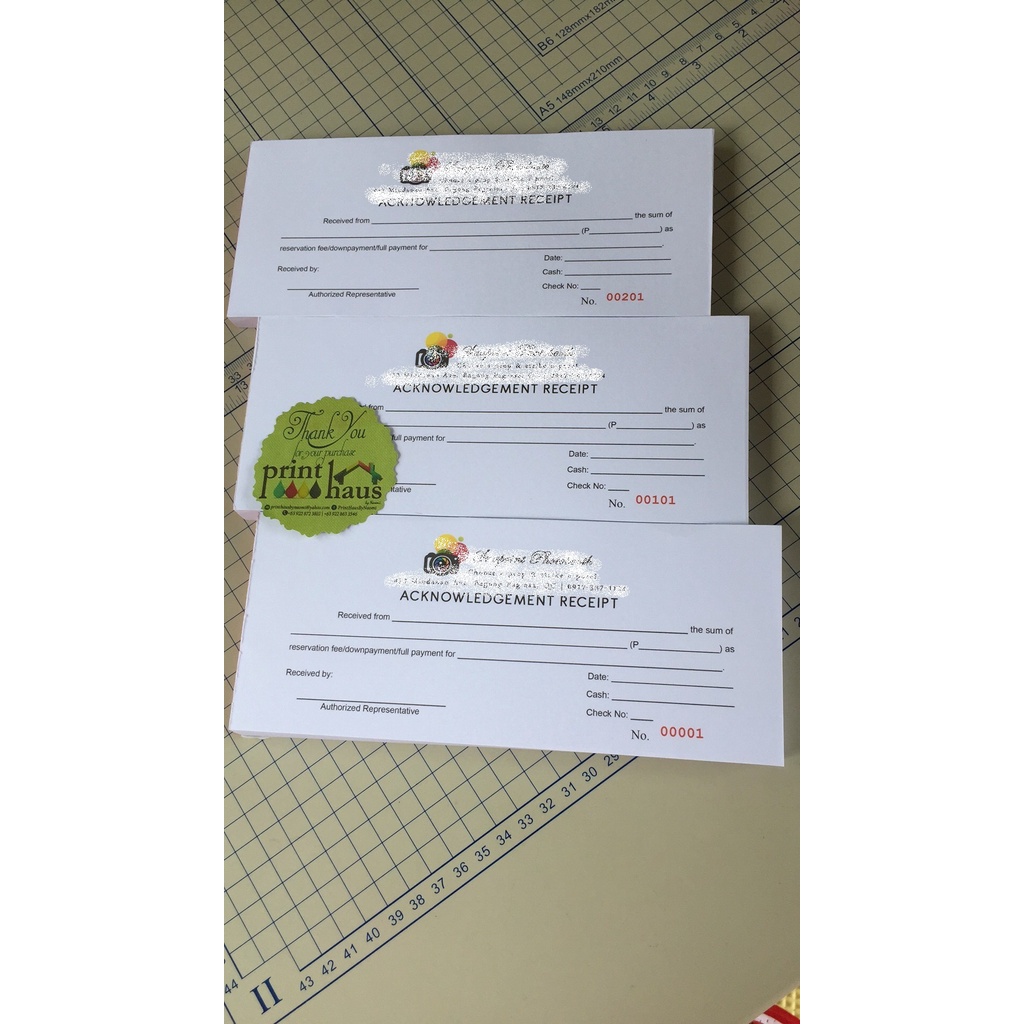 3pads Acknowledgement Receipt with Triplicate and Control Number (150 ...
