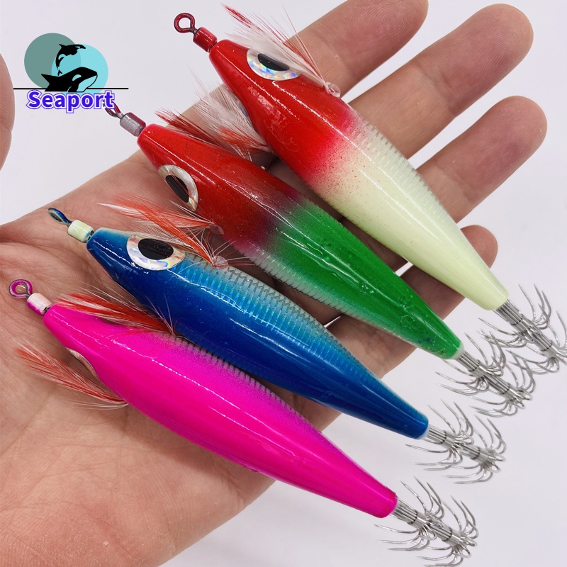 Floating Fishing Horizontal Shrimp Lure Squid Jigging Luminous Octopus ...