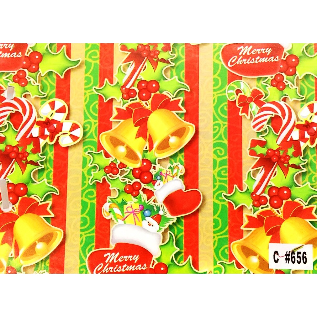 50 Sheets Glossy Thick Christmas Gift Wrap Paper with gift tag (Size 25 ...