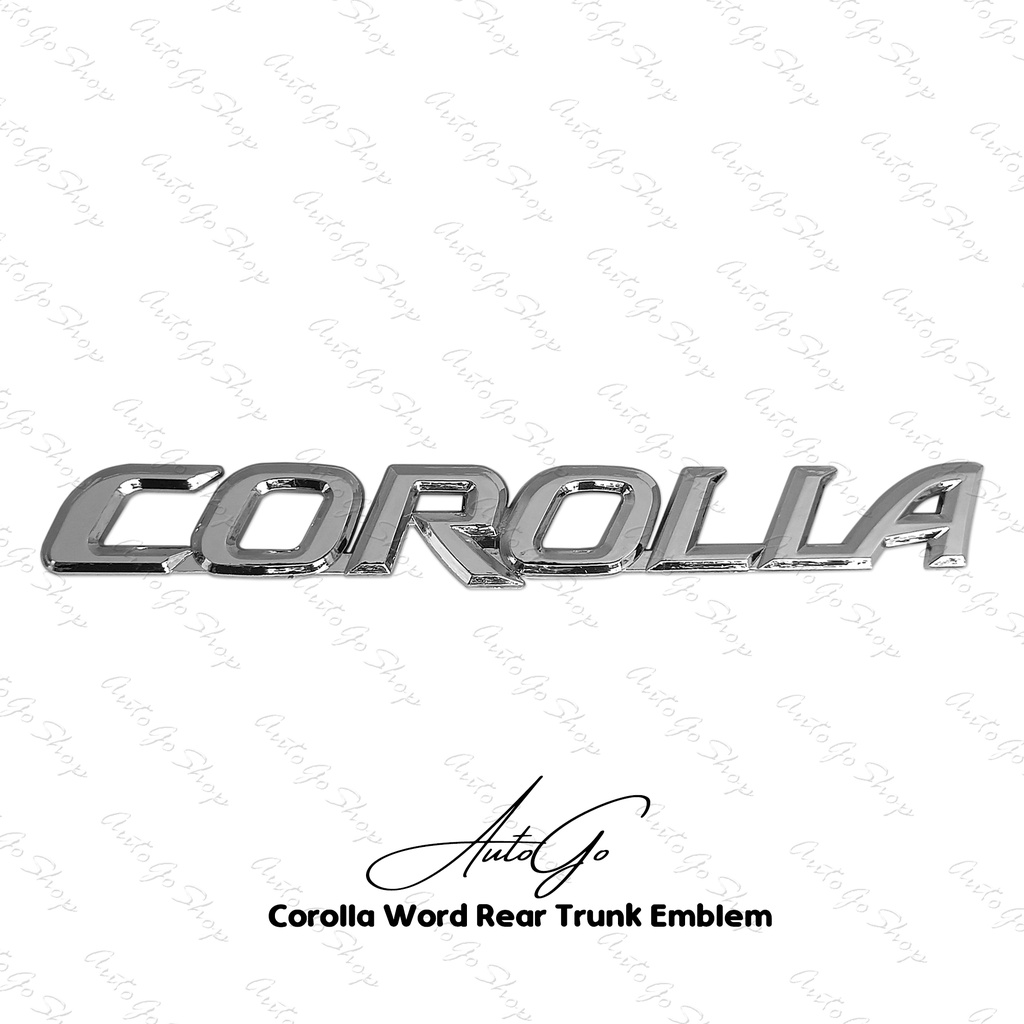 COROLLA Word Rear Trunk Emblem for Toyota Corolla Altis 18cm (Chrome ...