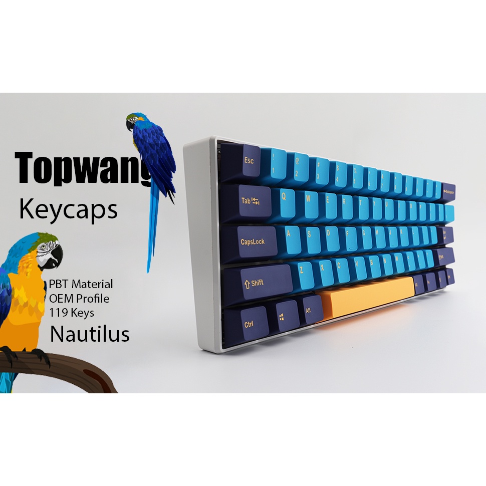 Nautilus keycaps, 123 keycaps PBT keycaps OEM profile Doubleshot ...