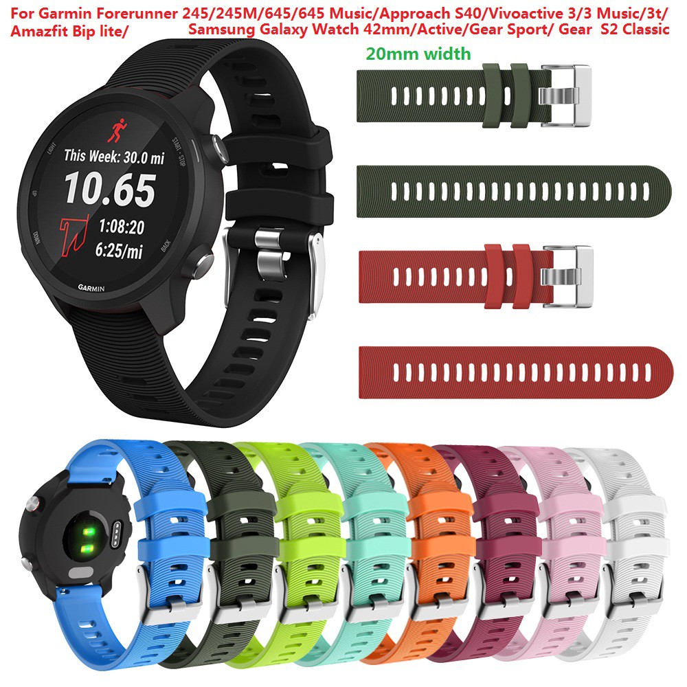 For Garmin Forerunner 245/245M/645/645 Music/Vivoactive 3 Watch Band ...