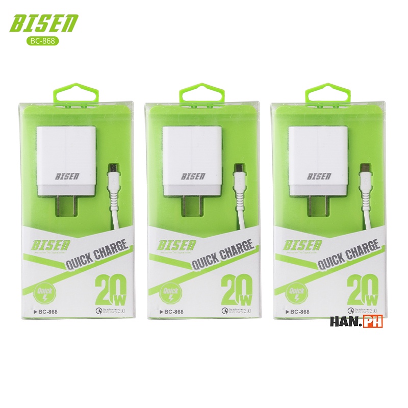 Bisen BC868 4A Fast Charging Charger Adapter For Type C Micro Cable ...