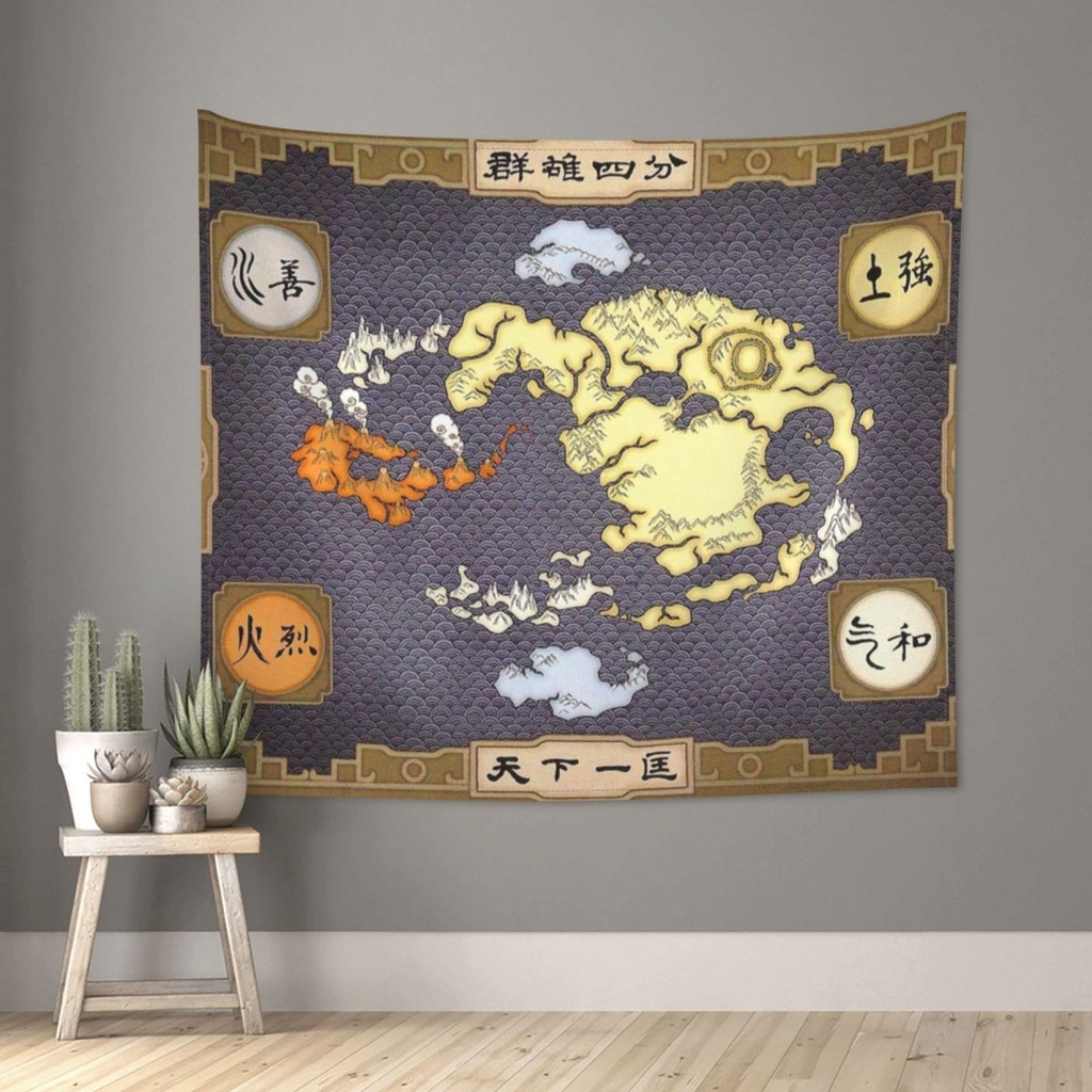 Avatar The Last Airbender Map Tapestry Hippie Polyester Wall Hanging ...