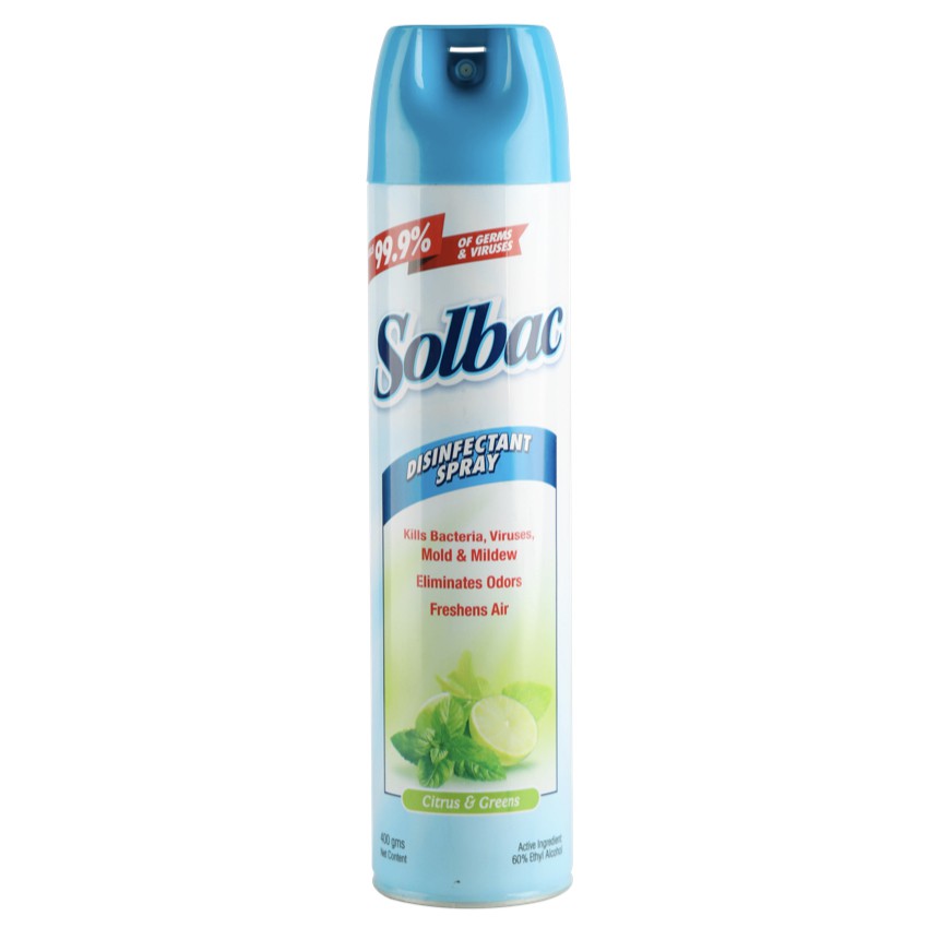 Solbac Citrus and Greens Disinfectant Spray 400g | Shopee Philippines