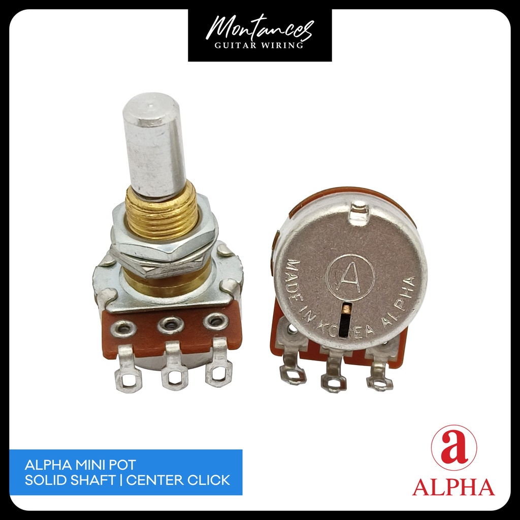 Alpha Potentiometer With Center Click B50k B100k Solid Shaft For Bass ...