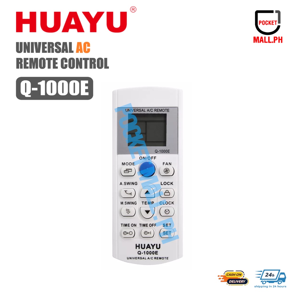 HUAYU Q-1000E Universal AC Remote Control for Split Type Aircon | Shopee Philippines