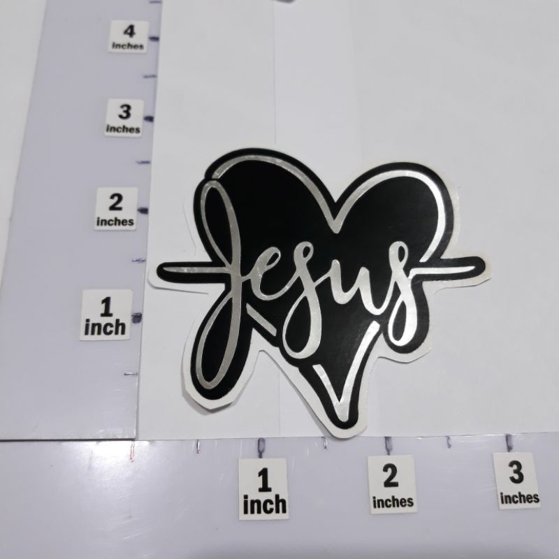 JESUS 1 STICKER/DECAL IN GOLD, SILVER & HOLOGRAM | Shopee Philippines