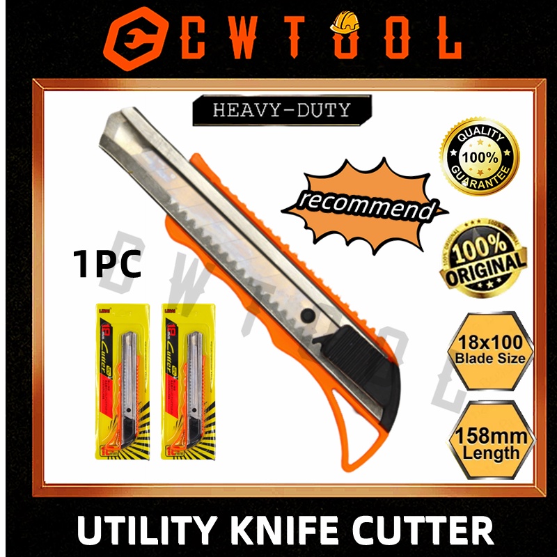 Utility Knife Cutter Snap Off Retractable Razor Blade Cutting Paper ...
