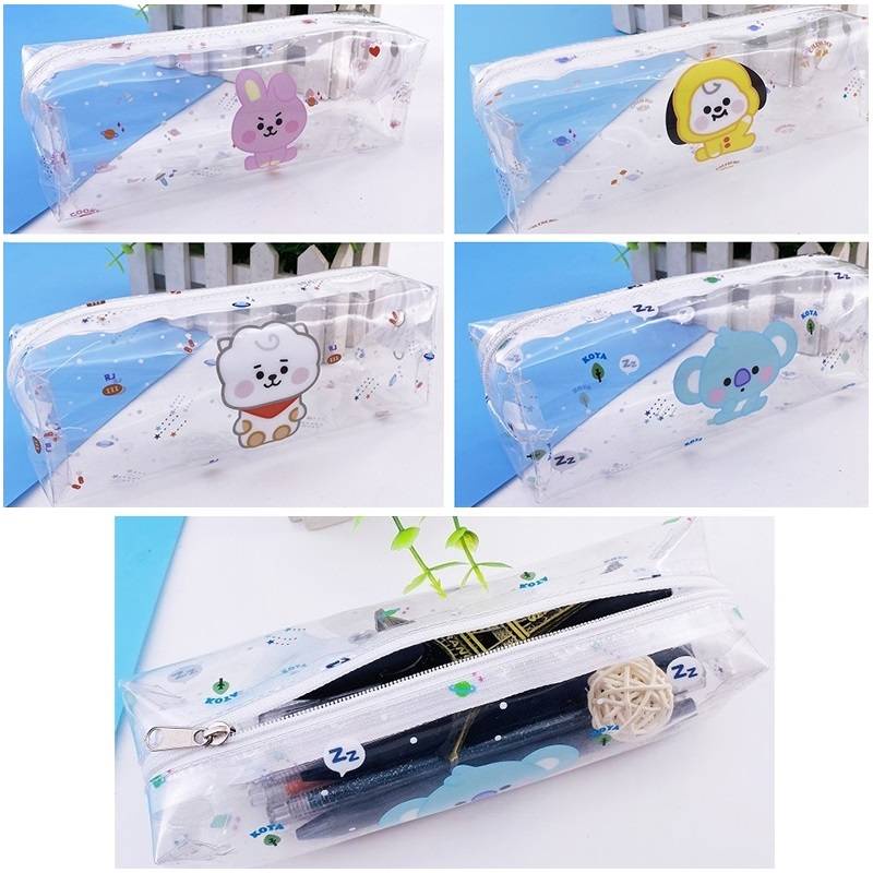 KPOP BTS BT21 Kawaii Pencil Case Cute Cartoons Kids Gift School Pencil ...