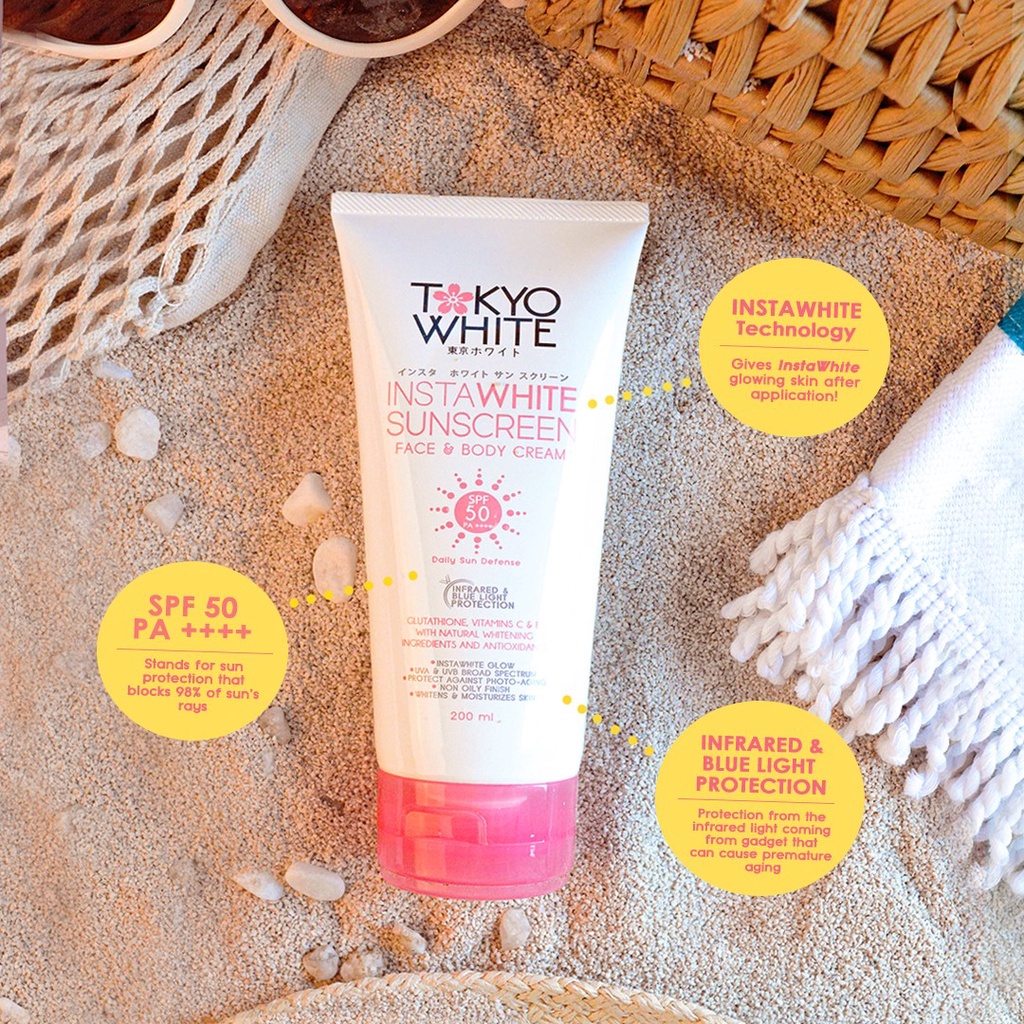 ☸☇Tokyo White Instawhite Sunscreen Face & Body Cream With Spf 50 Pa ...