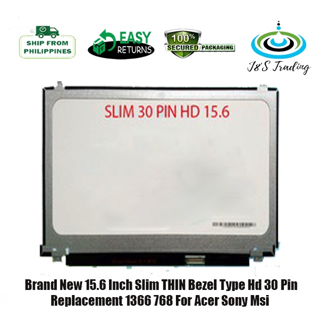 Slim Bezel Type HD 30 Pin Lcd Led Screen Replacement 1366 768 For Acer ...