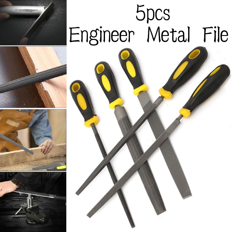 5pcs/set Engineer Metal File 8 Inch 200mm Soft Grip Assorted Half Round ...