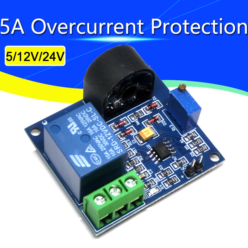5A Overcurrent Protection Relay Module AC Current Detection Board 5V ...