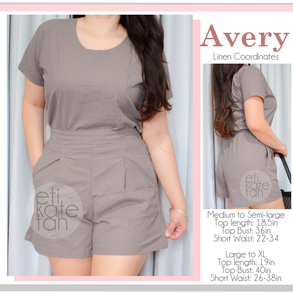 COD Korean Style Avery Linen Smart Casual Coordinates Terno Top & Short ...