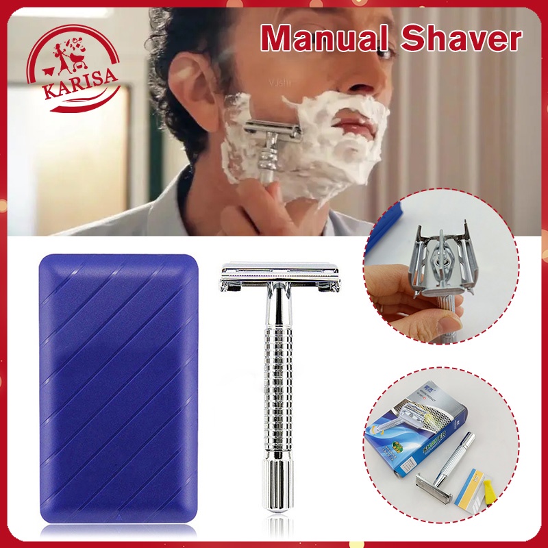 Manual Shaver Classic For Men, Double Edge Safety Razor Long Handle ...