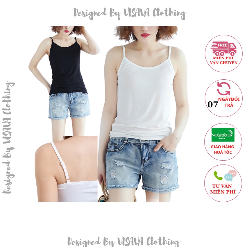 Visava Women's High Quality Elastic Tank Top with Adjustable Ruffles ...