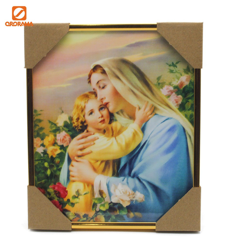 Religious Wall Frame Laminated Glossy Image With Coated Gold Border ...