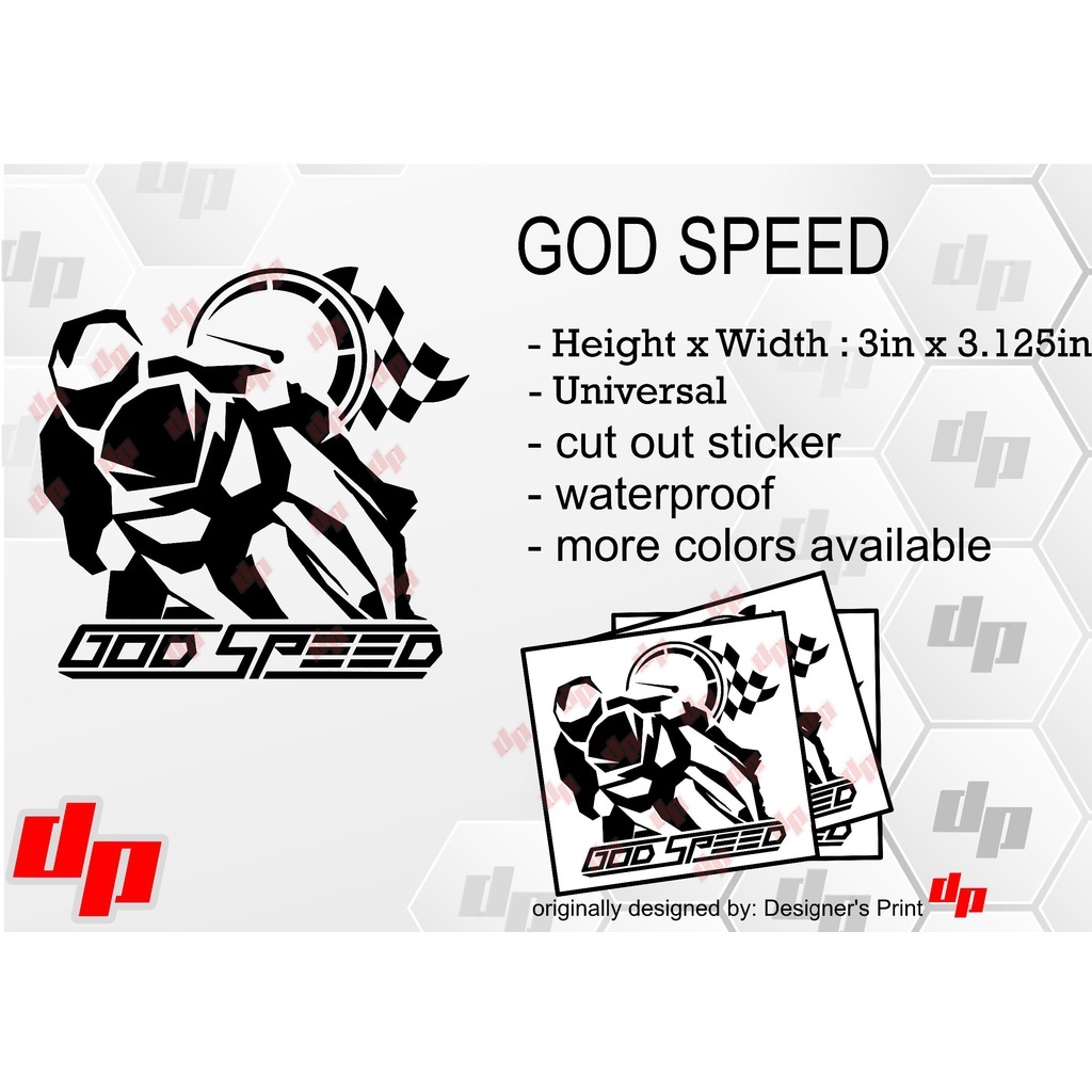 GOD SPEED | Motorcycle Sticker Decal | Universal | 3x3.125inches ...