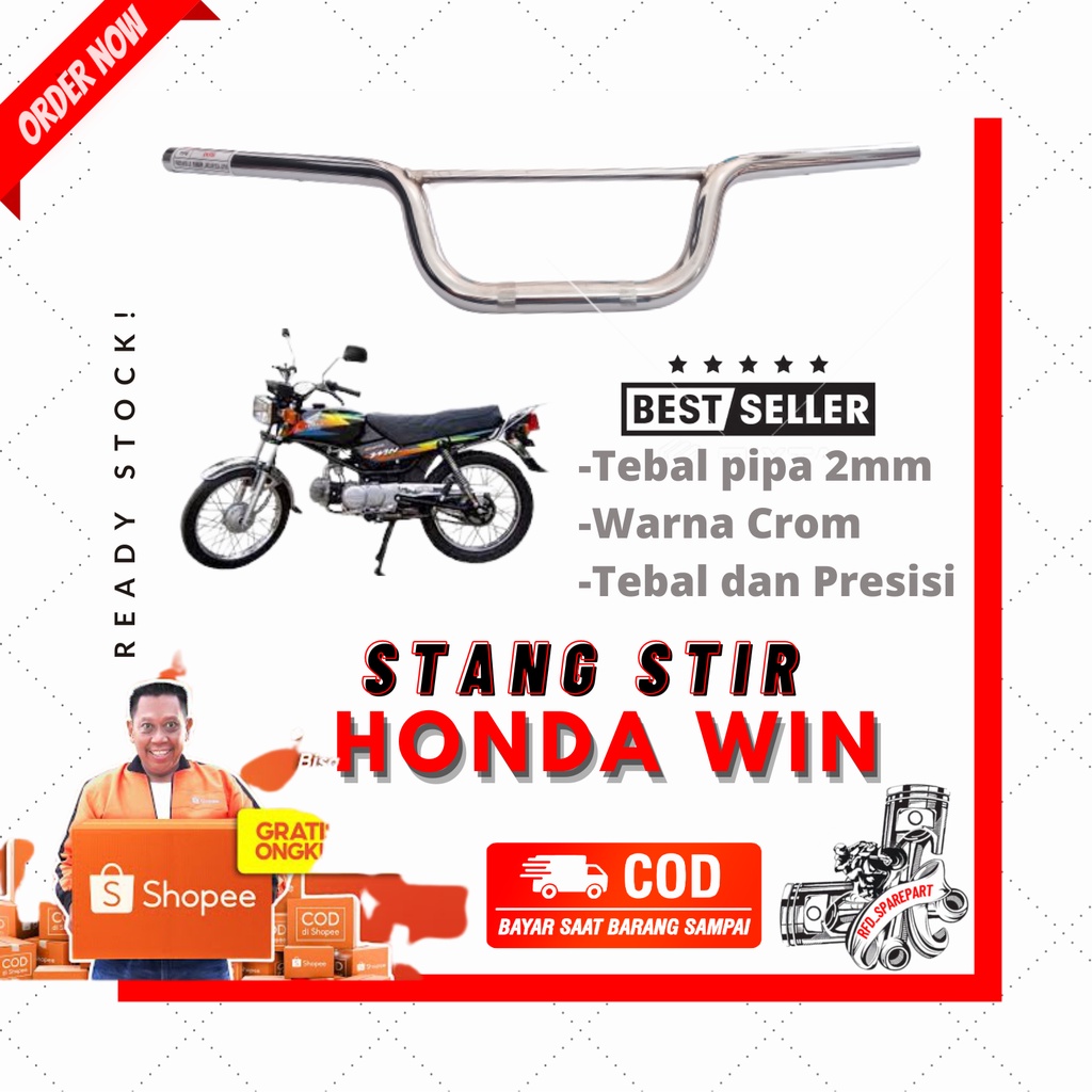 Standard High Honda Win Motorcycle Handlebars, Thick Original Crom ...