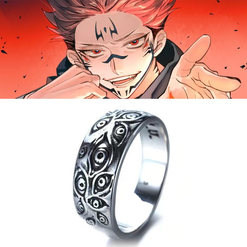 Anime Jujutsu Kaisen Ring Unisex Black Dead Eye Ring Cosplay Jewelry ...