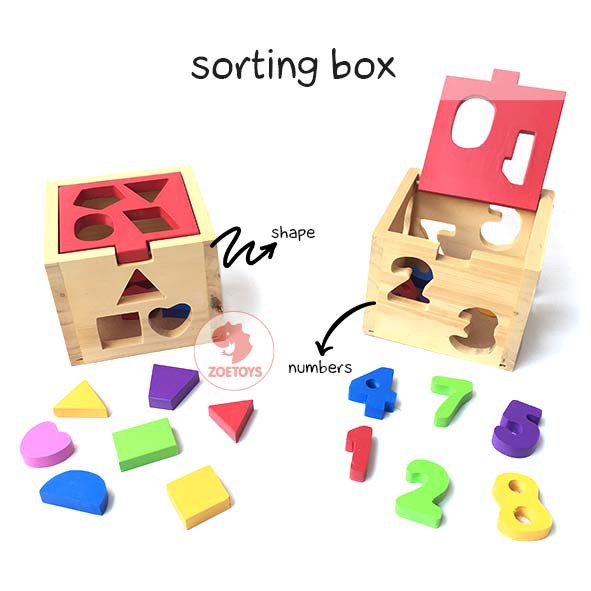Zoetoys Shape Numbers Sorting Box | House Shape | Shape Fitting Box ...