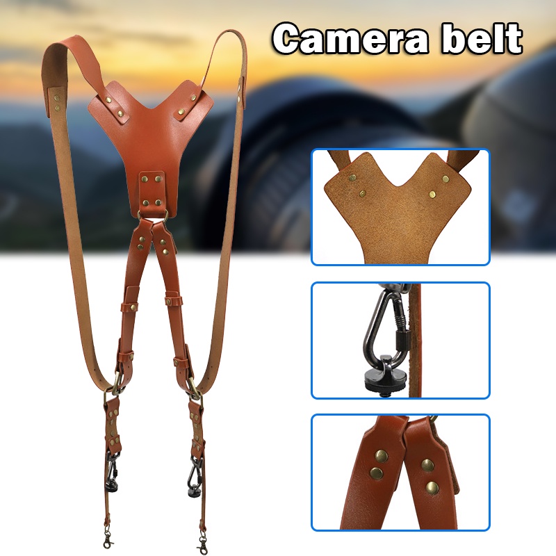 Universal Genuine Leather Camera Shoulder Strap Belt DSLR Digital ...