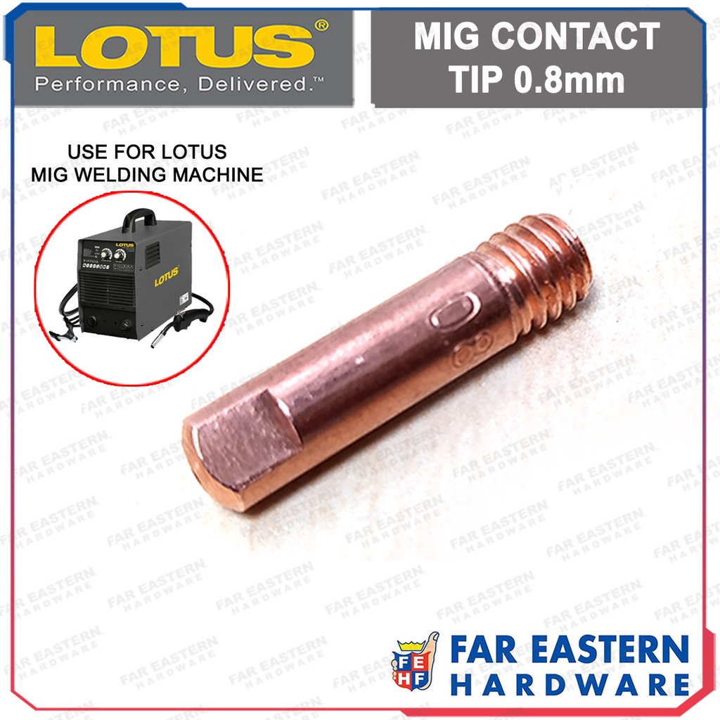 MIG Contact Tip 0.8mm for LOTUS Flux Cored Welding Machine | Shopee ...
