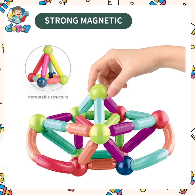 【COD】Magnetic 3D Stick Ball Building Blocks Educational Toy Kids ...