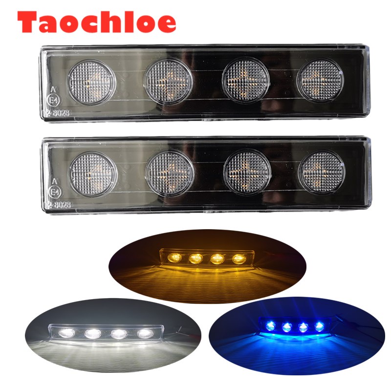 2pcs White Amber Led lights for Scania truck Top Sun Visor Signal Light ...