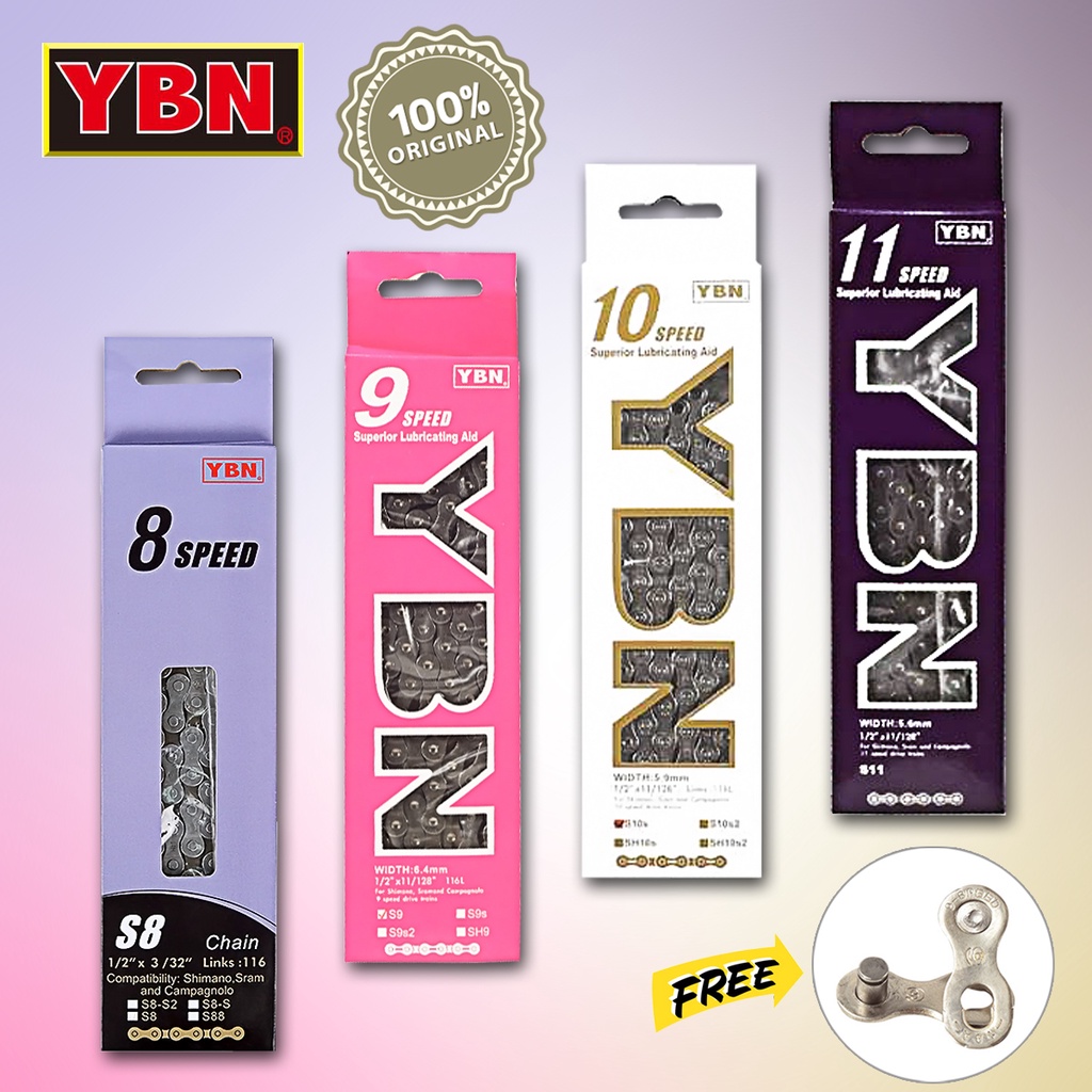 YBN Mtb & Mountain Bike Chain 8 9 10 11 12 Speed [Original] Made in ...