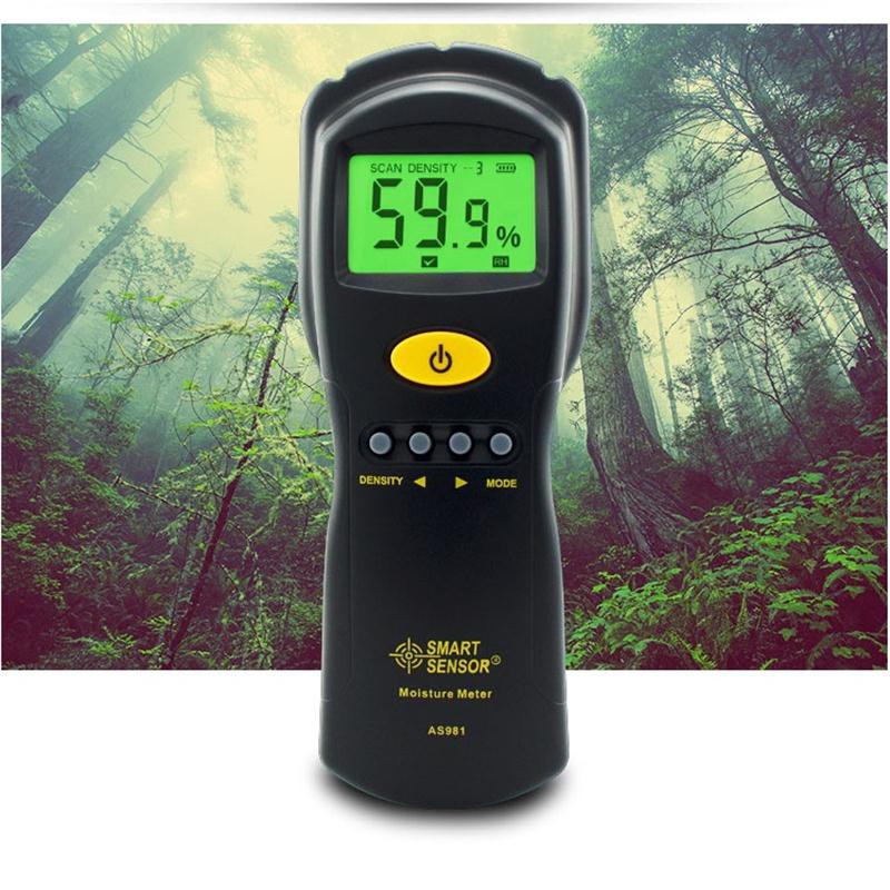 AS981 Digital Hygrometer Moisture Meter Wood Cardboard Lumber Concrete ...