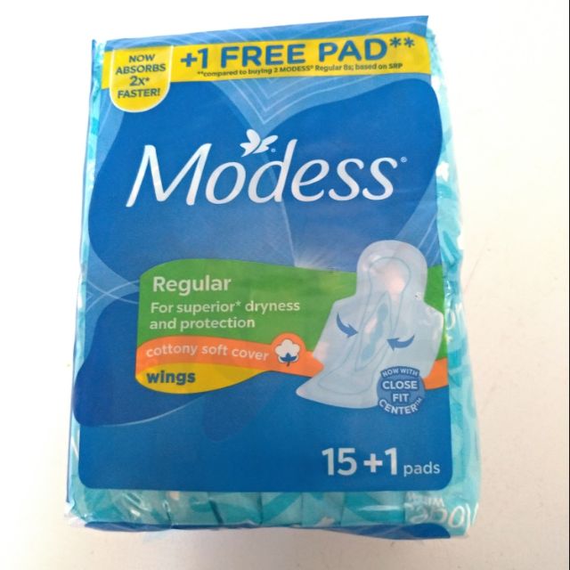 Modess Regular with wings 15+1 pads | Shopee Philippines