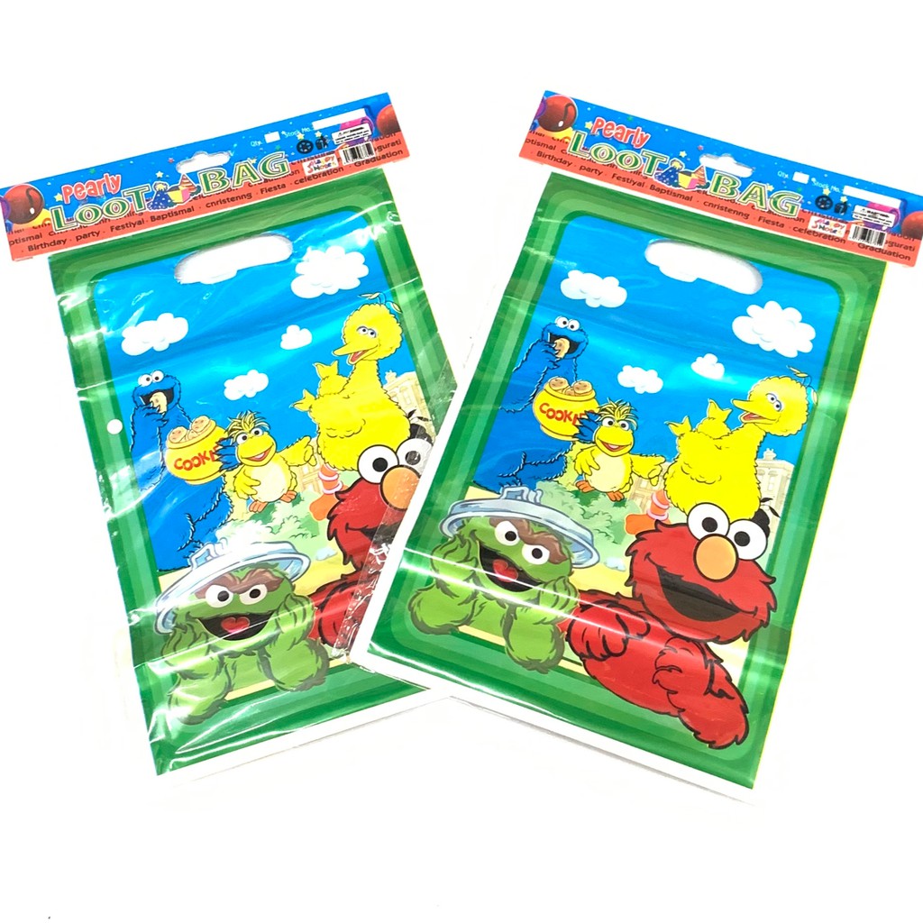 10pcs sesame street elmo loot bag plastic bag gift bag for party ...