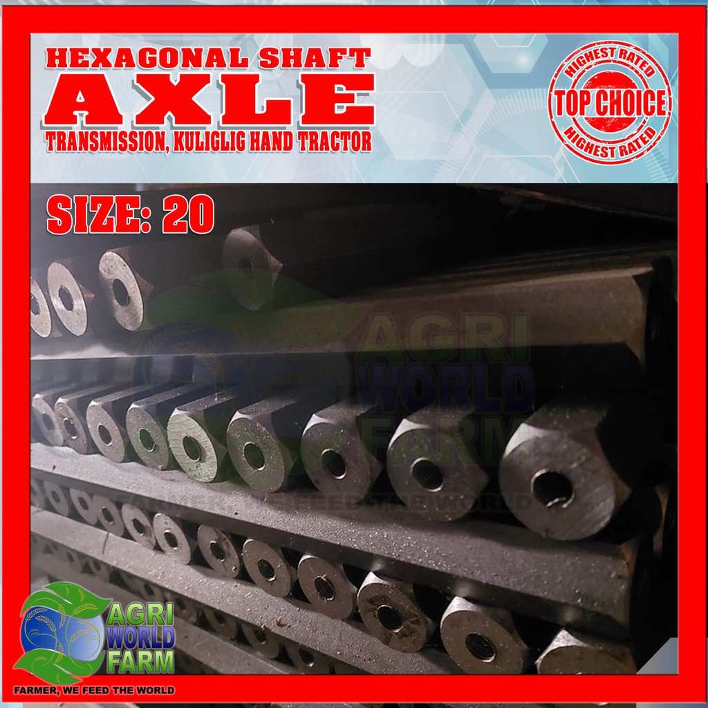 HEXAGONAL SHAFT AXLE 20" FOR TRANSMISSION, KULIGLIG HAND TRACTOR ...