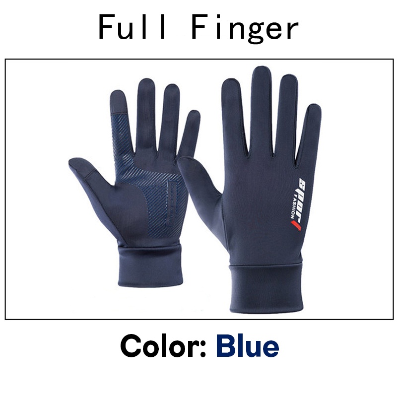 【Cologo】 Motorcycle Bike Gloves Racing Ice Silk Non-Slip Anti-UV Touch Screen 1Pair Two Finger ...