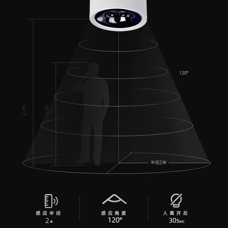 Human body induction spotlight embedded living room ceiling light ...