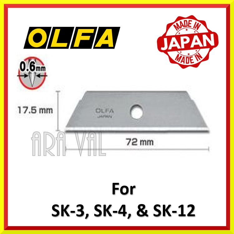 Olfa Safety Cutter Blade SKB-2/5B Blades Trapezoid High-Carbon Steel Made in Japan | Shopee ...
