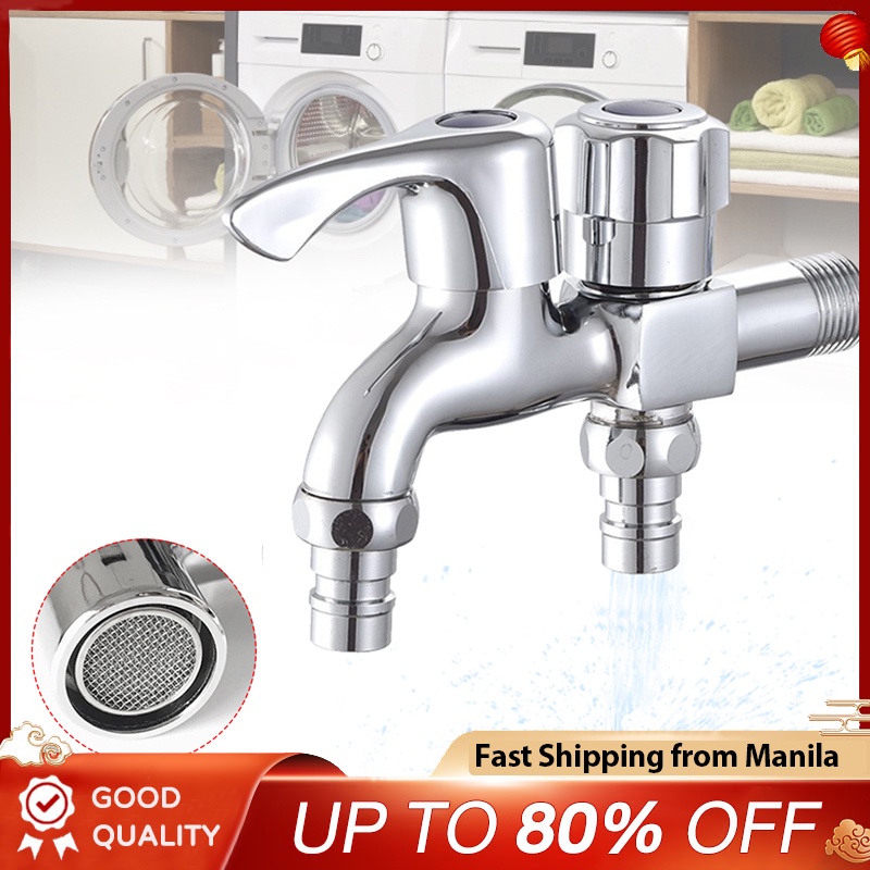 304 Stainless Steel Two Way Faucet Valve 1 in 2 out Head Dual Function ...