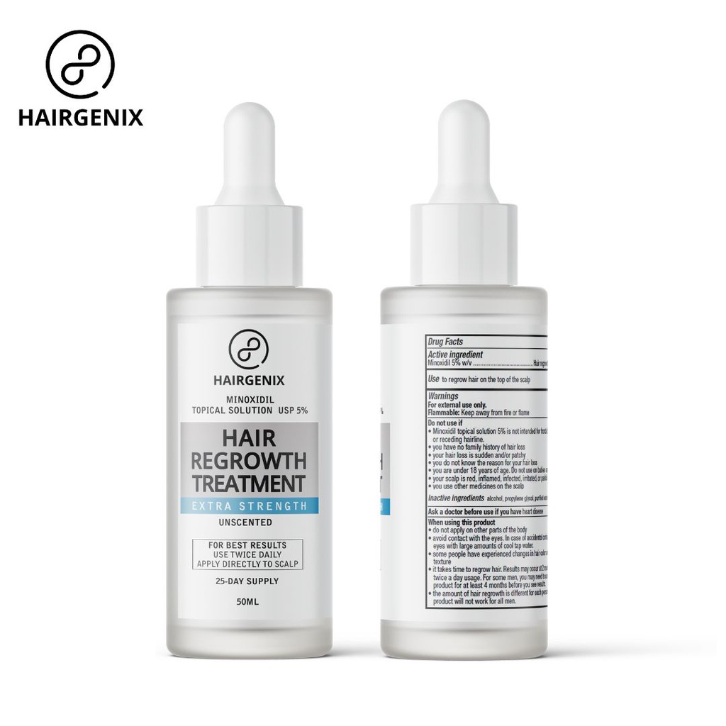 Hairgenix Hair Grower Minoxidil 5% Extra Strength Hair Loss Regrowth ...