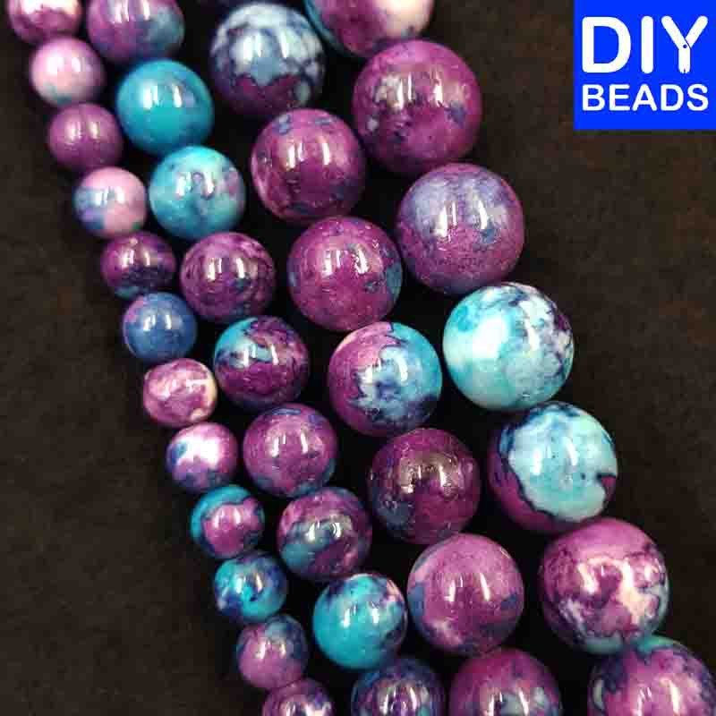 Diy Beads Semi-Precious Stone Ocean Jasper (Blue/Violet) | Shopee ...