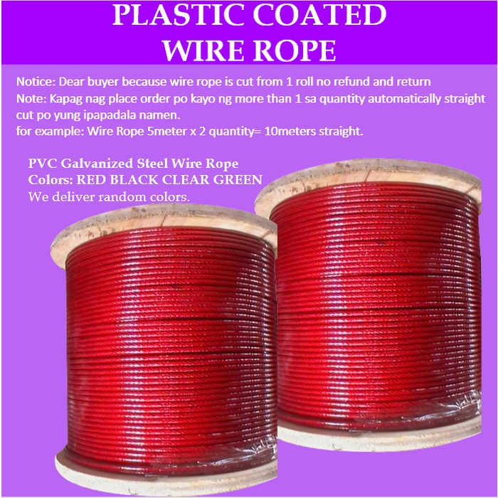 Mago 3mm PVC 4-20 Meters Plastic Coated Galvanized Steel Wire Rope ...